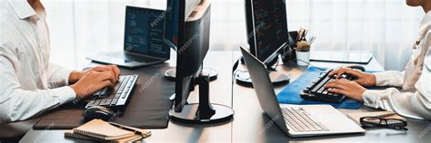 Premium Photo Software Development Team Working Together In Office