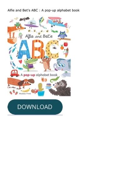 Download ⚡️pdf ️ Alfie And Bets Abc A Pop Up Alphabet Book