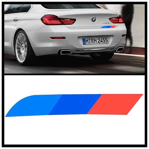 Bmw 寶馬 M三色 車貼 三色貼 裝飾貼 後視鏡貼 側裙貼 尾箱貼 隨意貼 汽車反光貼紙 左右一對 25x42cm 蝦皮購物
