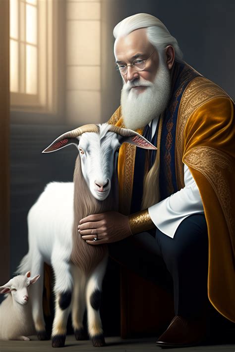 Lexica Protrait Of Albus Dumbledore Petting His Pet Goat While