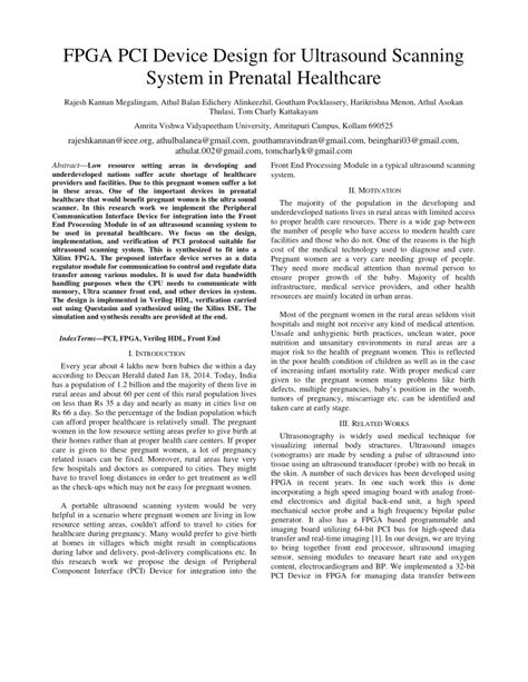 pdf fpga pci device design for ultrasound scanning system in prenatal