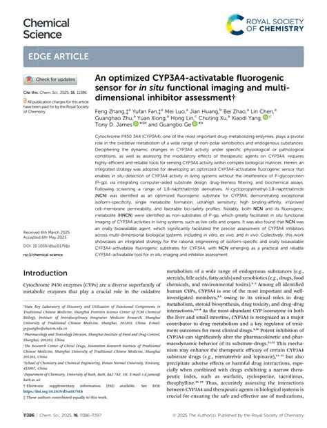 Pdf An Optimized Cyp3a4 Activatable Fluorogenic Sensor For In Situ
