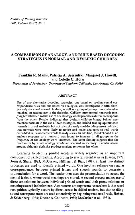 Pdf A Comparison Of Analogy And Rule Based Decoding Strategies In