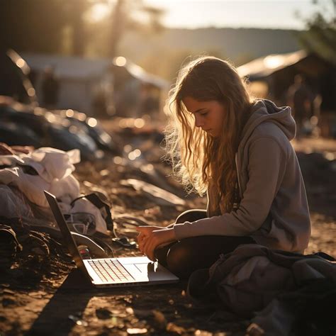 Premium Ai Image A Girl Practicing Programming Basics On A Repurposed