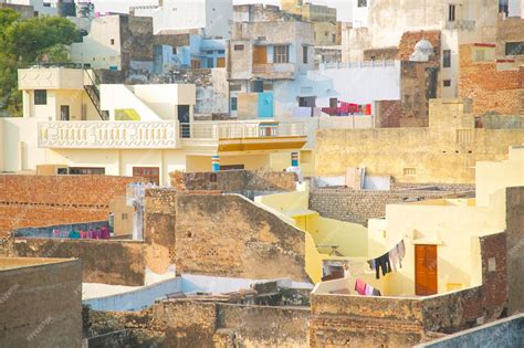 Premium Photo View Of Some Houses In A Neighborhood Of Jaipur In India