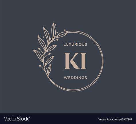 Ki Initials Letter Wedding Monogram Logos Vector Image