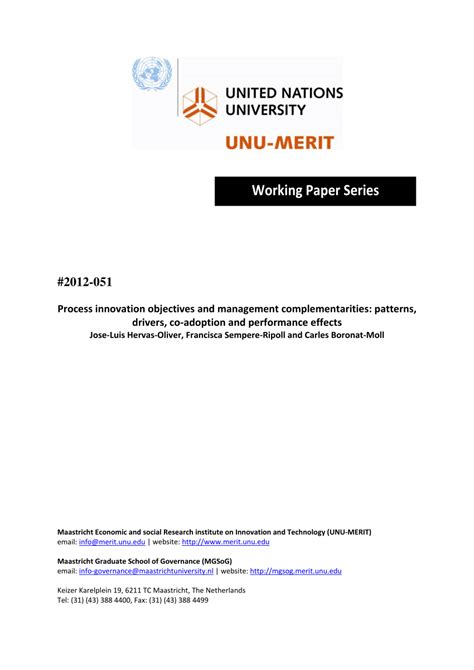 Pdf Process Innovation Objectives And Management Complementarities Patterns Drivers Co