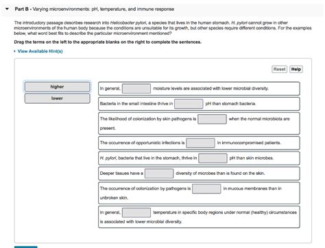 Solved Part B Varying Microenvironments Ph Temperature