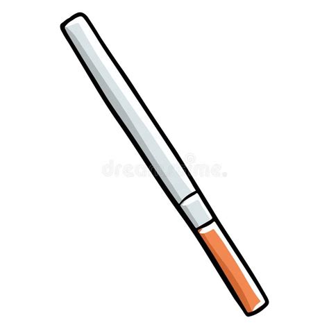 Cigarettes The Harm From Smoking One Cigarette Cartoon Style Stock