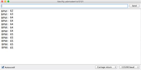Serial Arduino Monitor Displaying The Results Of The Collected Data