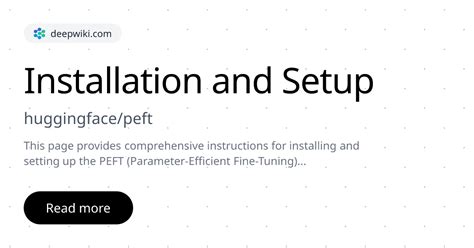Installation And Setup Huggingface Peft Deepwiki