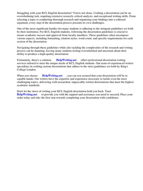 Kcl English Dissertation Guidelines Pdf Thesis Essays