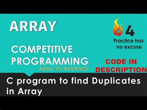 C Program To Find Duplicate Element In An Array Check Duplicate
