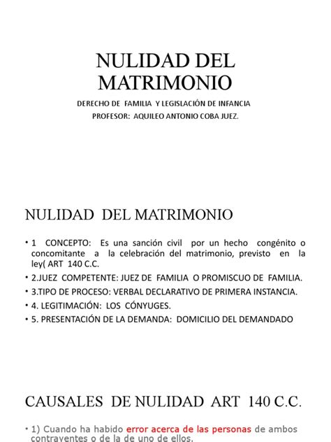 Nulidad Del Matrimonio Pdf