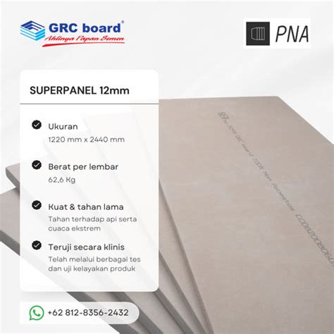 Jual Grc Board 12mm Papan Grc 12 Mm Superpanel 12mm X 1220 X 2440