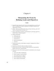 Ch04 Pdf Chapter 4 Sharpening The Focus By Refining Goals And