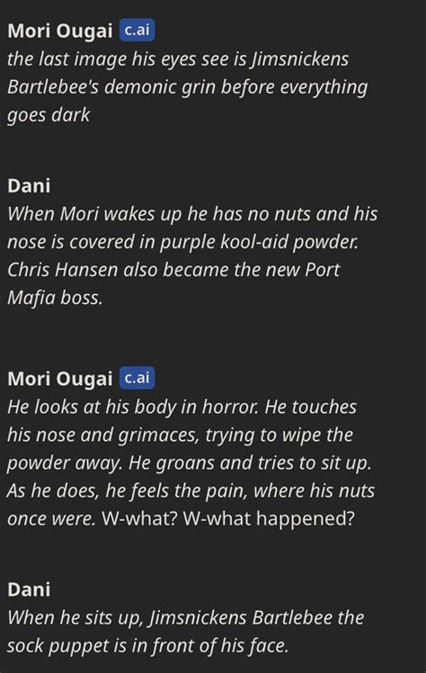 Pt 4 Of Terrorizing Bsd Cast Members Mori The Origin Of Jimsnickens Bartlebee R