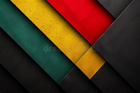 Textured Surfaces Converging In Red Black Yellow Green Black