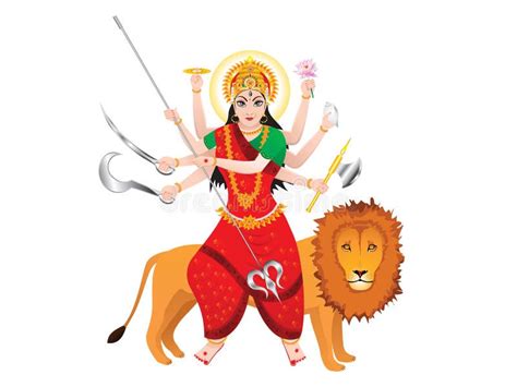 Happy Dussehra With Goddess Durga Stock Vector Illustration Of