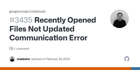 Recently Opened Files Not Updated Communication Error · Issue 3435