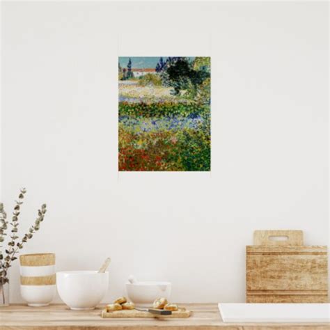 Vincent Van Gogh Flowering Garden Poster Zazzle