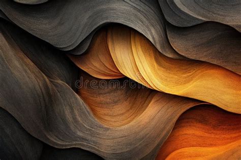 Abstract Layered Textures With Curved Waves In Earthy Tones For Design