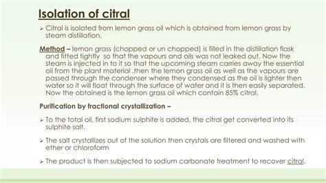 Citral Isolationidentification And Structure Elucidation Pdf