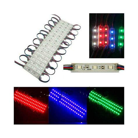 modulo 3 led smd 5050 0 72w rgb 12v ip65