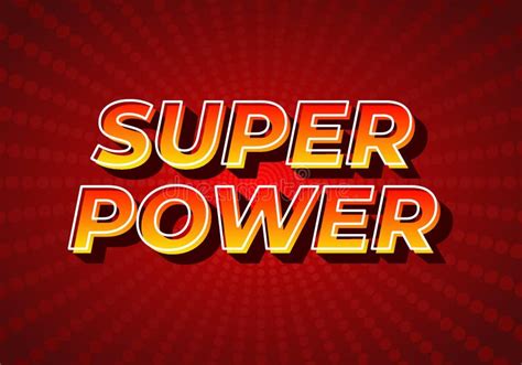 Super Power Text Effect In 3d Style Gradient Yellow Red Color Dark