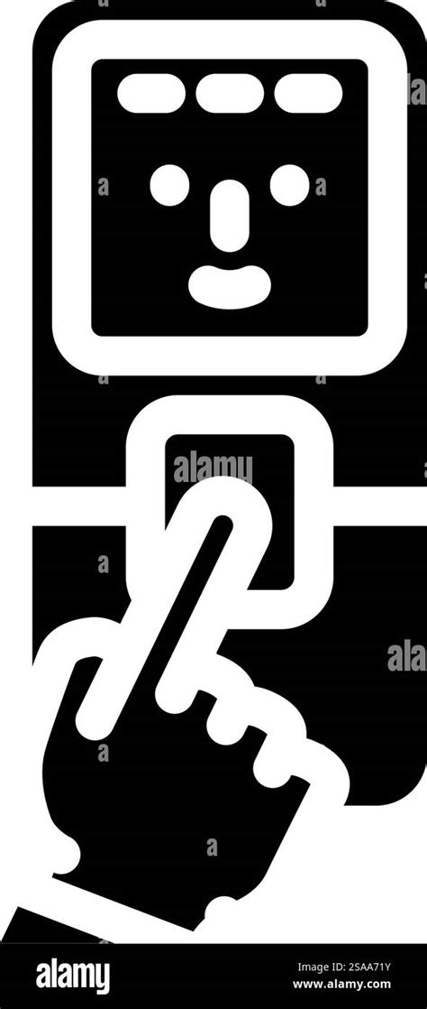 Access Control Biometric Glyph Icon Vector Access Control Biometric Sign Isolated Symbol