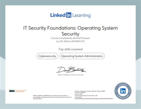 Ahmed El Sayed On Linkedin Certificate Of Completion It Security