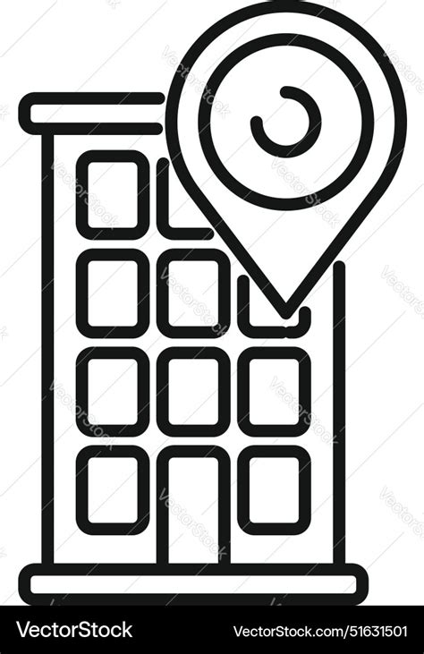 Gps Navigation Pointing Building Location Icon Vector Image