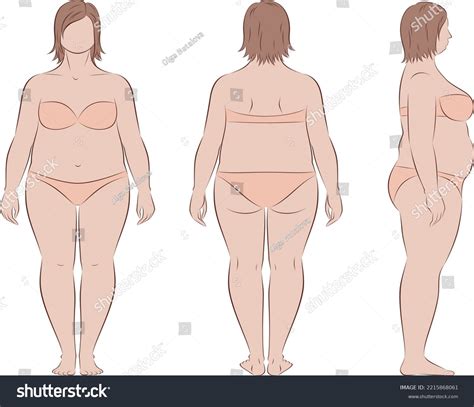 Womens Figure Increased Fat Deposition Overweight Stock Vector Royalty