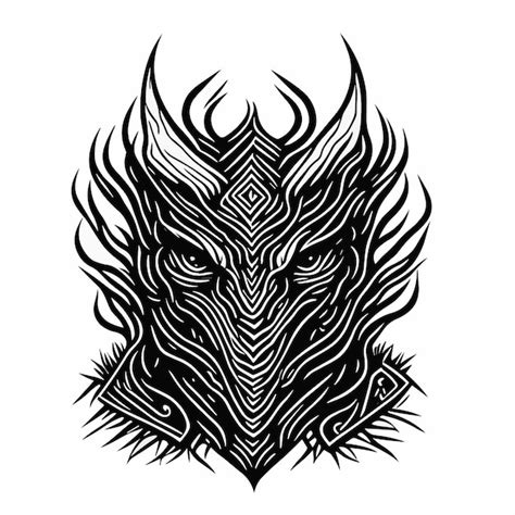Premium Vector The Head Of A Dragon With A Pattern Of Flames