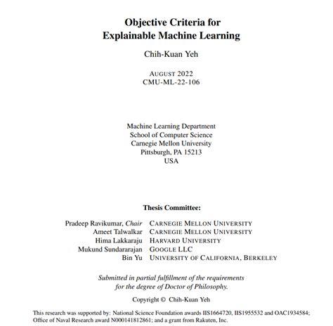机器学习可解释如何客观评估？cmu Yeh博士论文《可解释机器学习的客观标准》，148页pdf 专知vip