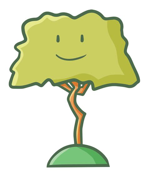 Funny And Cute Tree With Smiling Face Vector Art At Vecteezy