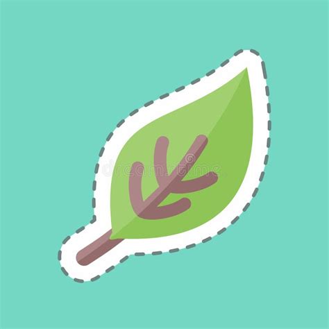 Sticker Line Cut Leaf Suitable For Spring Symbol Simple Design