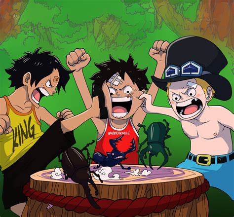 One Piece Three Brothers Colored By Laikas Lines On Deviantart