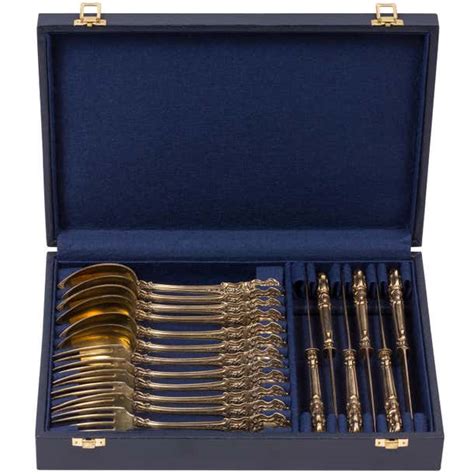 19th Century French Silver Vermeil Flatware Dessert Service For Six 18