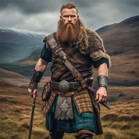 Celt Warrior In The Highland Of Scotland In A Kilt By Grayman52 On