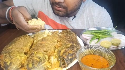 Spicy Telapia Fish Curry With Rice Eating L माछेर झोल बंगाली रन्ना L