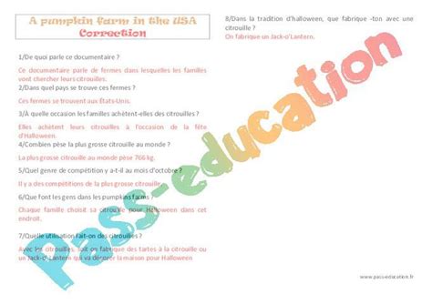 Citrouilles Dhalloween Texte Documentaire Ce1 Ce2 Cm1 Cm2