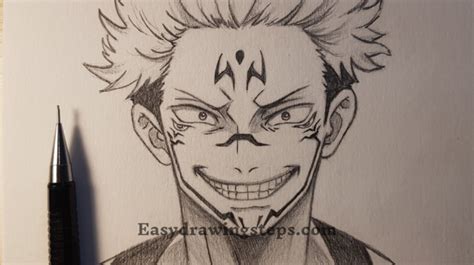 10 Easy Steps To Draw Sukuna Drawing Easy Drawing