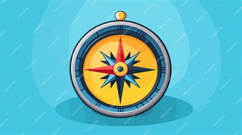 Flat Style Cartoon Compass Icon Vector Premium Ai Generated Vector