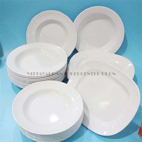 จาน เมลามีนรุ่นหนา สีขาวล้วน แพ็ค 12ใบ Shopee Thailand