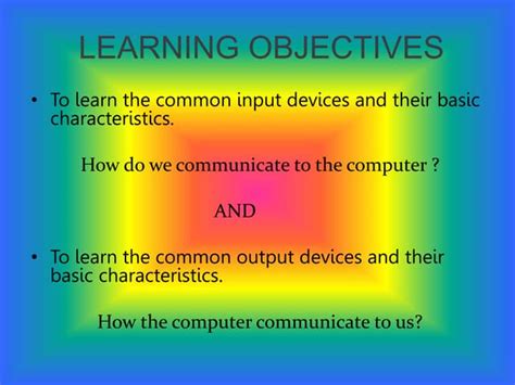 Input And Output Devices Class V Pptx