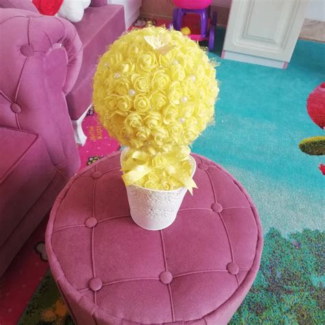 کمدا قیمت و خرید گلدان گل فومی نونو رنگ لیمویی