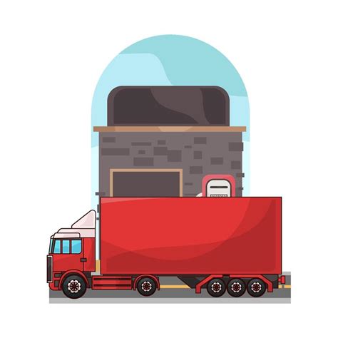 Illustration Of Red Colored Container Truck 49688052 Vector Art At Vecteezy