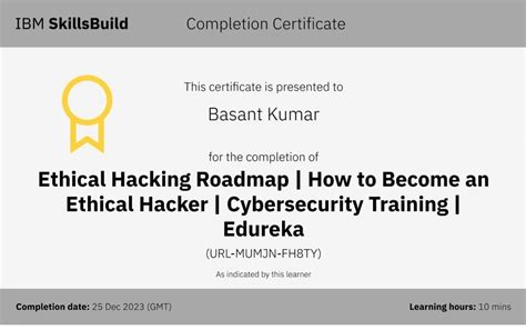 Basant Kumar On Linkedin Ethical Hacking Certificate From Ibm Skillsbuild