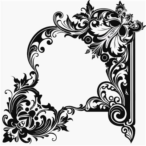 Premium Vector Black And White Floral Corner Design